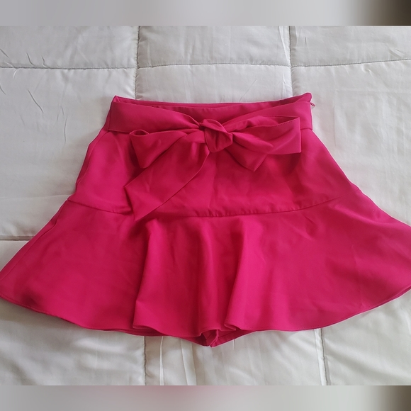 Zara | Shorts | Zara High Waisted Flowny Skort Womens M Barbie Pink ...
